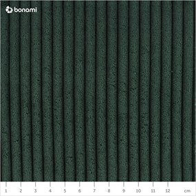 Tmavě zelená čalouněná dvoulůžková postel s úložným prostorem s roštem 160x200 cm Mattis Cord – Meise Möbel