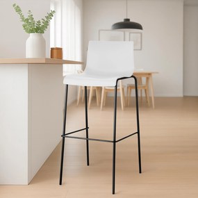Sada 2 barových židlí Hoover plast čtyřnohá konstrukce černá konstrukce – bílá
