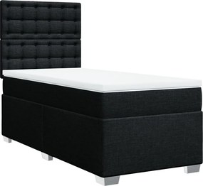 Box spring postel s matrací černá 90x190 cm textil 3292659