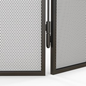 HOMCOM Krbová mřížka, Skládací krbová mřížka se 3 panely, Ochranná mřížka proti jiskření do obývacího pokoje, ložnice, kov, 96 x 56 cm, černá