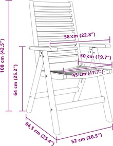 Židle 8 ks Hnědá Pevné teakové dřevo Konvertibilní 3376033