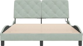 Rám postele s LED bez matrace světle šedý 140 x 190 cm samet 3213849