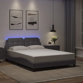 Rám postele s LED bez matrace Zadar šedý 140 x 190 cm 3214106
