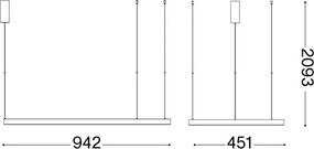 Ideal Lux - LED Lustr na lanku WAVES LED/37W/230V CRI 90 černá