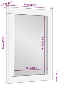 Koupelnové zrcadlo 50 x 70 x 2,5 cm masivní akácie a sklo