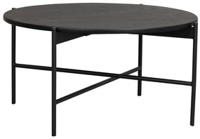 Černý dubový konferenční stolek Rowico Kirun, Ø85 cm
