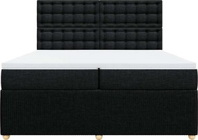 Box spring postel s matrací černá 200x200 cm textil 3292179