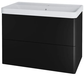 Mereo Mereo, Siena, koupelnová skříňka s keramickym umyvadlem 81 cm, bílá, antracit, černá, CN441