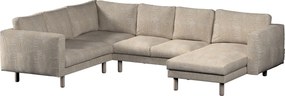 Potah na pohovku IKEA Norsborg rohová, 5-místná se šezlongem barva béžová látka pletený vzor, vzorované