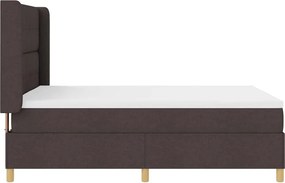 Postel s boxspringem s čelo Tmavě hnědá 140 x 190 cm textil 3341829