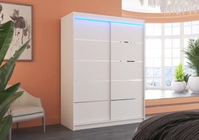 Posuvná skříň s LED osvětlením LUFT 150 bílá