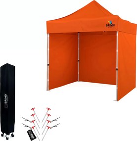 BRIMO Nůžkový párty stan SUPER 2x2 m 3 stěny oranžový