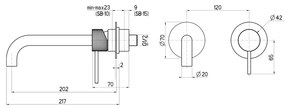 Sapho Ultrasan umyvadlová baterie podomítková dvouprvková hubice 20 cm zlatá matná UT018VG