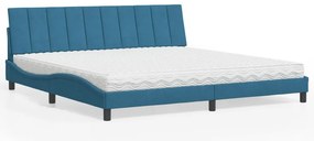 Postel s matrací Hanko modrá 200 x 200 cm samet 3208620
