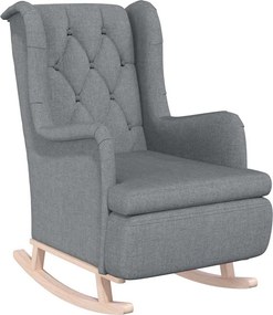 Houpací křeslo se stoličkou světle šedé textil 3121272