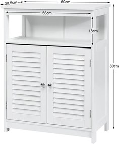 Costway Koupelnová skříňka Dřevěná koupelnová skříňka do koupelny 60