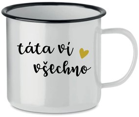 TÁTA VÍ VŠECHNO - bílý plecháček 350 ml