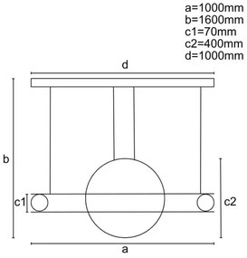 LED Stmívatelný lustr na lanku LED/95W/230V 3000-6500K + dálkové ovládání