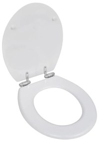 WC sedátko s funkcí pomalého sklápění MDF prostý design bílé - Default Title
