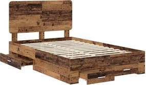 Rám postele s čelo Staré dřevo 120 x 190 cm Kompozitní dřevo 3412817