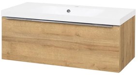 Mereo Mereo, Mailo, koupelnová skříňka s umyvadlem z litého mramoru 101 cm, chrom madlo, CN527M