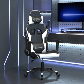 vidaXL Masážní herní židle umělá kůže [345445] Barva: Černobílý