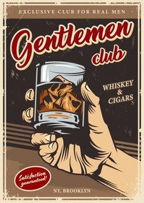 Plechová cedule Gentlemen Club Velikost: A4 (30 x 20 cm)