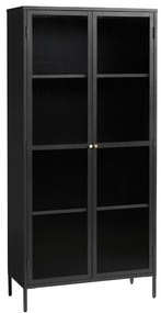 Černá kovová vitrína Unique Furniture Bronco 190 x 90 cm