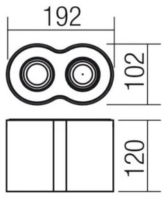Redo 01-1309 - Bodové svítidlo KATO 2xGU10/35W/230V
