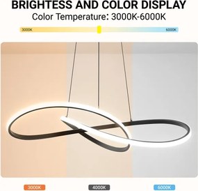 Brilagi - LED Stmívat. lustr na lanku INFINITY LED/80W/230V 80x80 cm černá + DO