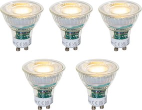 Sada 5 stmívatelných čirých LED žárovek GU10 50mm 2,5W 450 lm 2700K