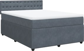 Box spring postel s matrací tmavě šedá 160x200 cm samet 3287795
