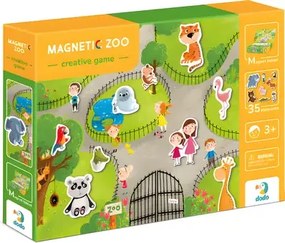 DODO Magnetická hra Zoo / Magnetky / 35 dílků / Přenosná herní deska