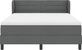 Postel s boxspringem s čelo Tmavě šedá 160 x 200 cm textil 3339969