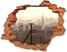 Wallmuralia Fototapeta díra na zeď 3D Město linie 90x70 cm