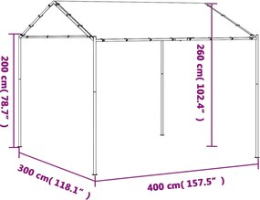 vidaXL Stříška antracitová 4 x 4 m ocel a textil [362453]