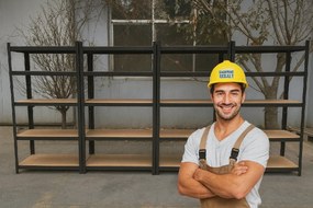 Fistar AKCE - Balíček : 4x Regál 180x90x40 cm lakovaný 5-policový, nosnost 875 kg - ČERNÝ