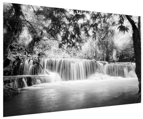 Černobílý obraz vodopádů (120x80 cm)