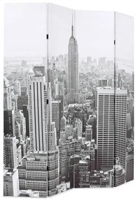 vidaXL Marketos Skládací paraván 160 x 170 cm Denní New York černobílý