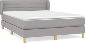 Box spring postel s matrací světle šedá 140 x 190 cm textil 3126877