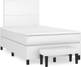Box spring postel s matrací bílá 120x190 cm umělá kůže 3270440