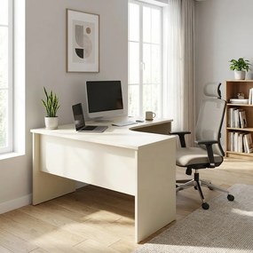 Rohový stůl SimpleOffice 140 x 120 cm, levý, bílá