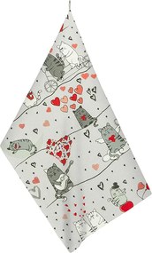 Bellatex Kuchyňská utěrka 1 ks Šedá,Bílá,Červená 50x70 cm