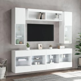 6dílná obývací stěna s LED osvětlením bílá 3216797