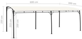 vidaXL Marketos Zahradní markýza proti slunci 6 x 3 x 2,55 m krémová