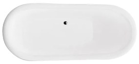 Besco Volně stojící vana ze sanitárního kompozitu Amelia BW 190x77 bez přepadu Barva: Bílá/černá, Rozměry (cm): 189x76,5, Varianta: bez přepadu, nohy: ČERNÉ