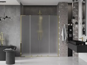 Mexen Velar L Duo, posuvné sprchové dveře do otvoru 180 cm, 8mm sklo námraza, zlatá lesklá, 871-180-003-32-50