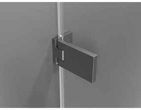 Mexen Lunar-F L, sklápěcí sprchový kout levý 70 x 70 cm, 8mm čiré sklo, pistolově šedý kartáčovaný - 836L-070-070-66-00-L