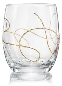 Crystalex - Bohemia Crystal Sklenice na nealko, rum a whisky a nealko String gold 300 ml, 2 ks