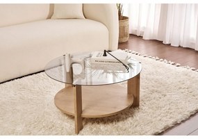 Konferenční stolek Clara Sapphire Oak s tmavým sklem